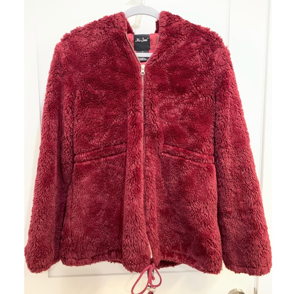 Jackets & Coats | Red Faux Fur Coat | Poshmark